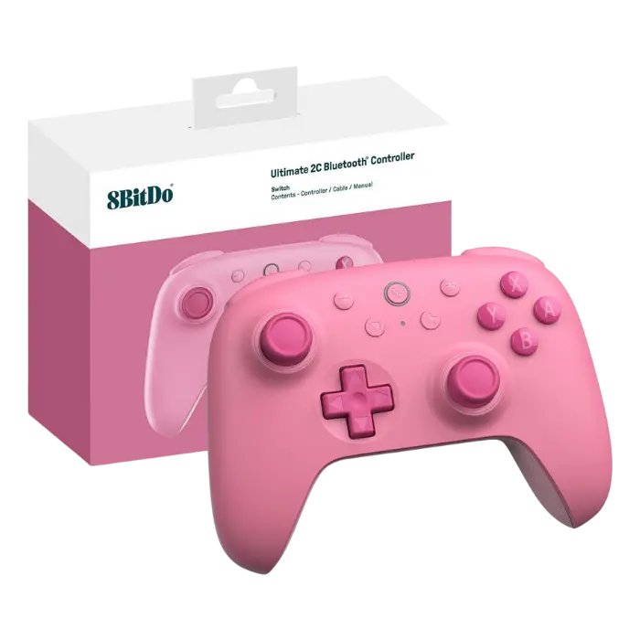 Control 8BitDo Ultimate 2C Bluetooth Nintendo Switch Rosado 80NC02 ...