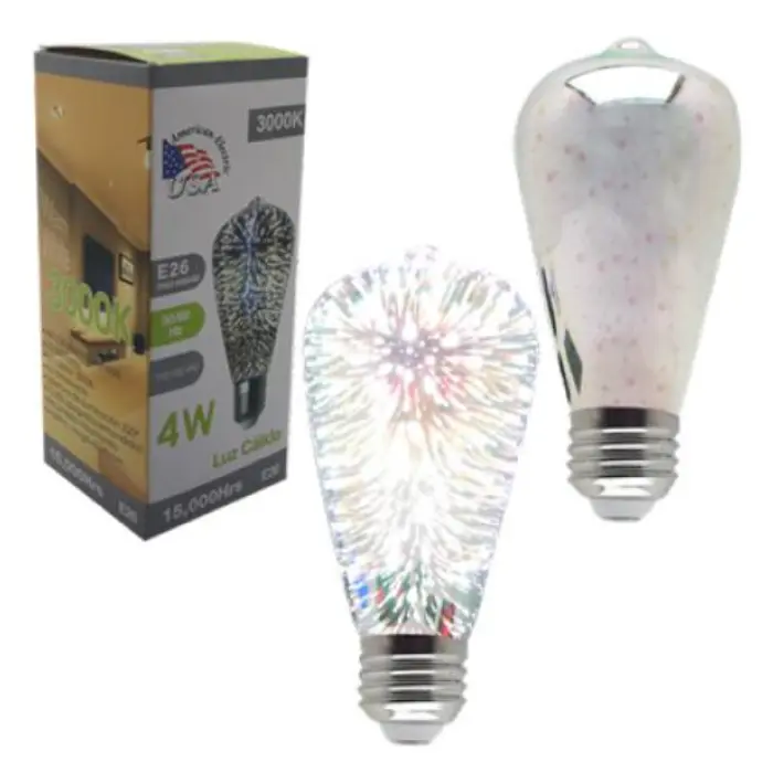 Bombillo LED American Electric Filamento Colores 4W Luz cálida ST64 ...